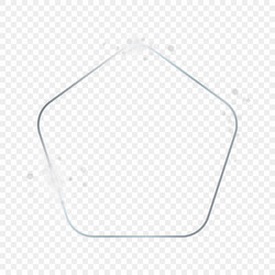 Silver glowing rounded pentagon shape frame Vector Image