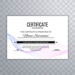 Modern certificate wave design template Royalty Free Vector