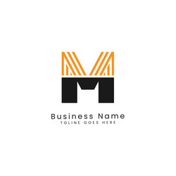 J m jm initial letter handwritten signature logo Vector Image