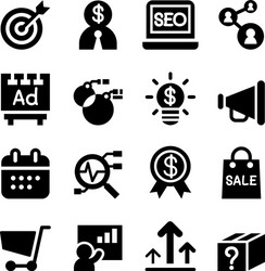 Seo icon set Royalty Free Vector Image - VectorStock