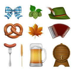 Oktoberfest beer festival icons Royalty Free Vector Image