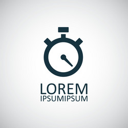 Stopwatch timer simple black icon logo Royalty Free Vector