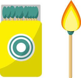 Yellow matchbox on a white background Royalty Free Vector