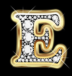 Gold Diamond Letter R Royalty Free Vector Image