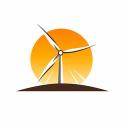 Ecofriendly wind energy filled gradient logo Vector Image