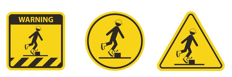 Caution watch your step sign on white background Vector Image