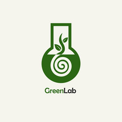 Green lab logo emblem template Royalty Free Vector Image