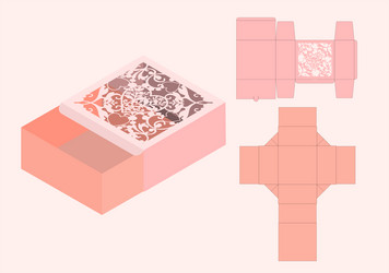 Heart packaging box die cut template laser Vector Image