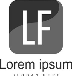 Initial lf logo template with modern frame Vector Image