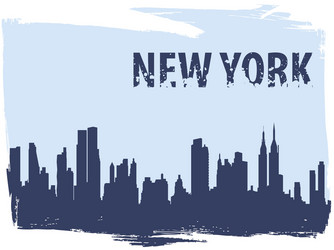 New york city skyline with twin towers world Vector Image