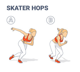 Skater hops exercise girl silhouettes outlined Vector Image