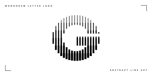 Monogram letter g abstract modern lines art logo Vector Image