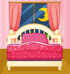 Pink bed Royalty Free Vector Image - VectorStock