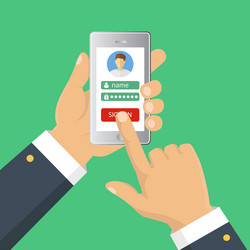 Flat design sign in page on smartphone screen Vector Image