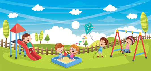 Kids playing outside Royalty Free Vector Image