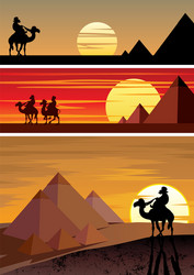 Egypt the great pyramids of giza Royalty Free Vector Image