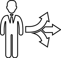 Business man direction icon gray graphics Vector Image