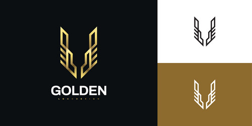 Mh or hm monogram logo design in luxury gold style