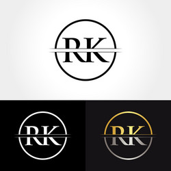 Abstract letter rk logo design template creative Vector Image