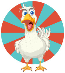 White happy duck smiley face cartoon Royalty Free Vector