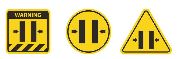Crush hazard closing mold symbol sign isolate Vector Image