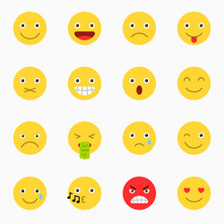 Set of cute smiley emoticons emoji Royalty Free Vector Image