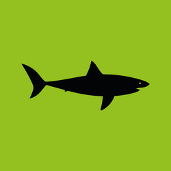 Great white shark side view silhouette Royalty Free Vector