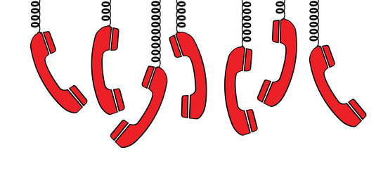 Old handset phone with wire retro telephone Vector Image