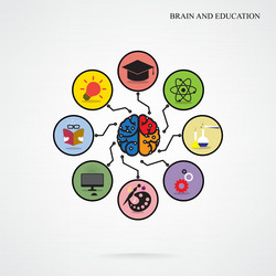 Creative infographics brain function Royalty Free Vector