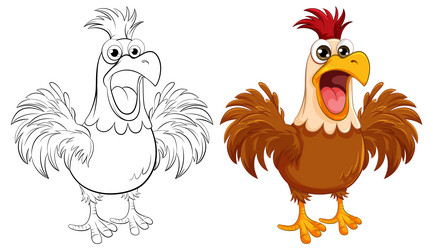 Scared Cartoon Chicken