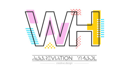 Letters w and j merging of two initials Royalty Free Vector