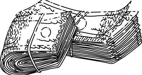Money cash sketch hand drawn Royalty Free Vector Image