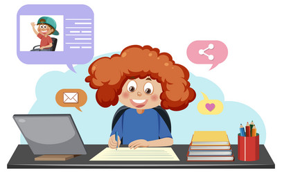 Cartoon Girl Doing Homework Vector Images (over 320)