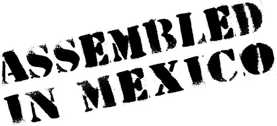 Assembled in mexico rubber stamp Royalty Free Vector Image