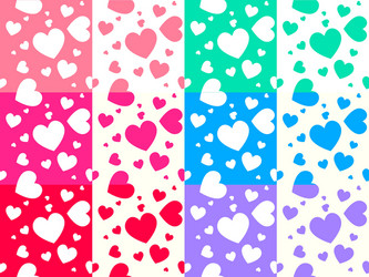 Colorful seamless pattern of heart Royalty Free Vector Image