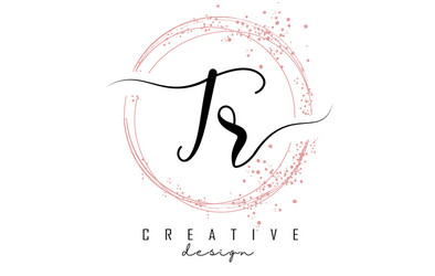 Creative colorful letters tr t r logo Royalty Free Vector