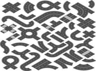 Highway roadmap with pins car road direction gps Vector Image