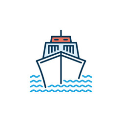 Passenger ship cartoon icon cruiser side view Vector Image