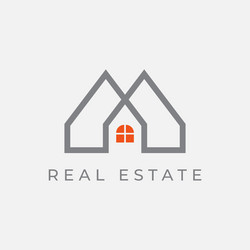 Simple real estate logo Royalty Free Vector Image