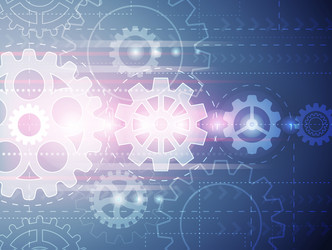 Gears background abstract blue futuristic graphic Vector Image