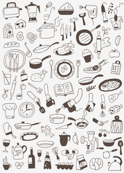 Cooking food doodles Royalty Free Vector Image