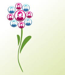 Social media people flower Royalty Free Vector Image