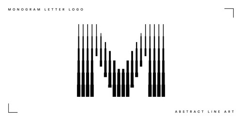 Monogram letter m abstract modern lines art logo Vector Image