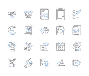 Company outline icons collection firm Royalty Free Vector
