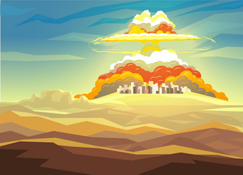 Bomb explosion in circle concept Royalty Free Vector Image