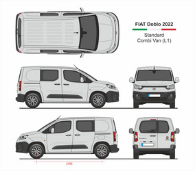 Fiat doblo cargo delivery van l1 2022 Royalty Free Vector