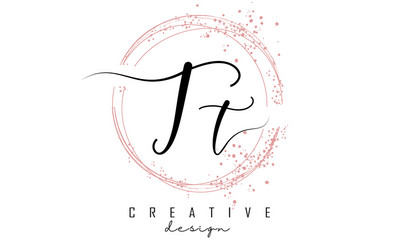 Creative colorful letters tt t logo with leading Vector Image