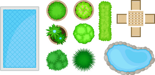 Little green plant botanical landscape Royalty Free Vector