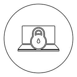 Laptop lock personal data security cyber access Vector Image
