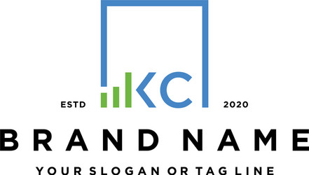 Letter design kc elegant logo design Royalty Free Vector